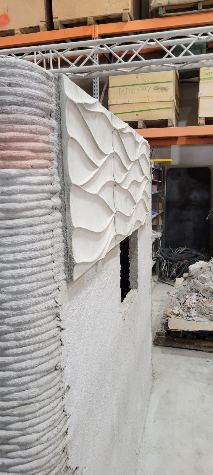 Decorative Finishing Options on 3D Printed Concrete Wall - MudBots ...