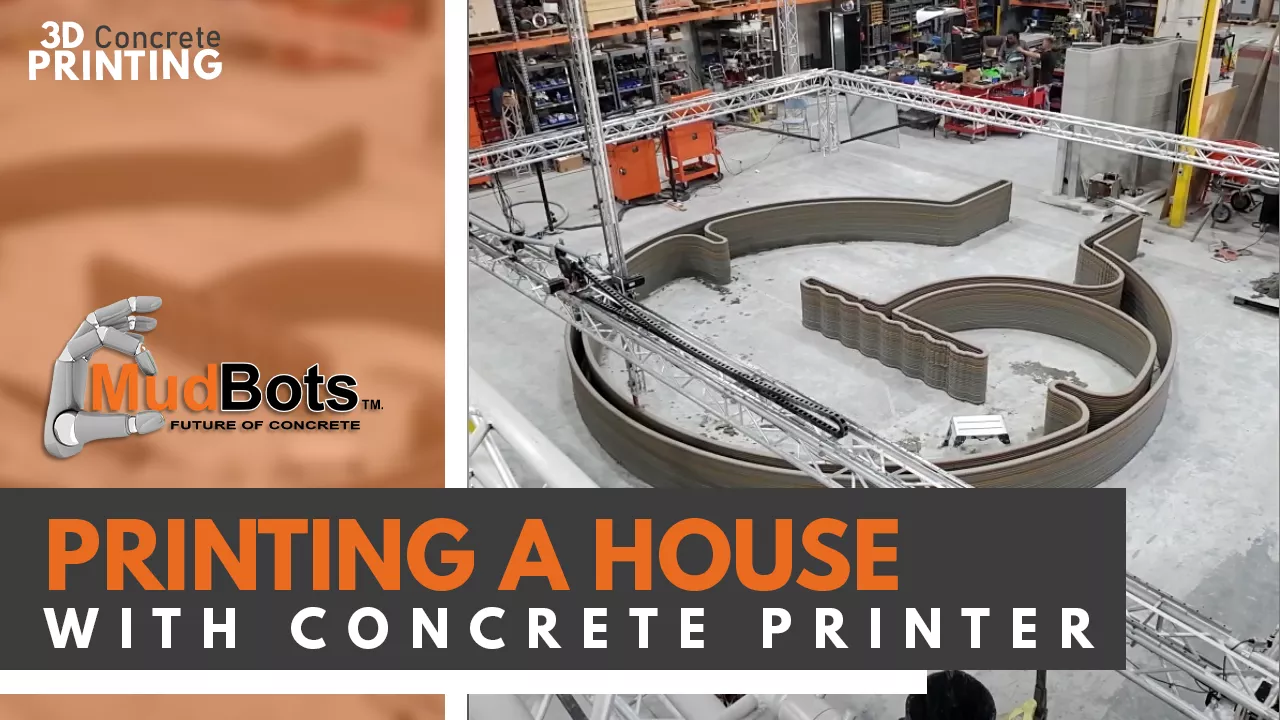 Printing a House with 3D Concrete Printer - 3DCP - Mudbots