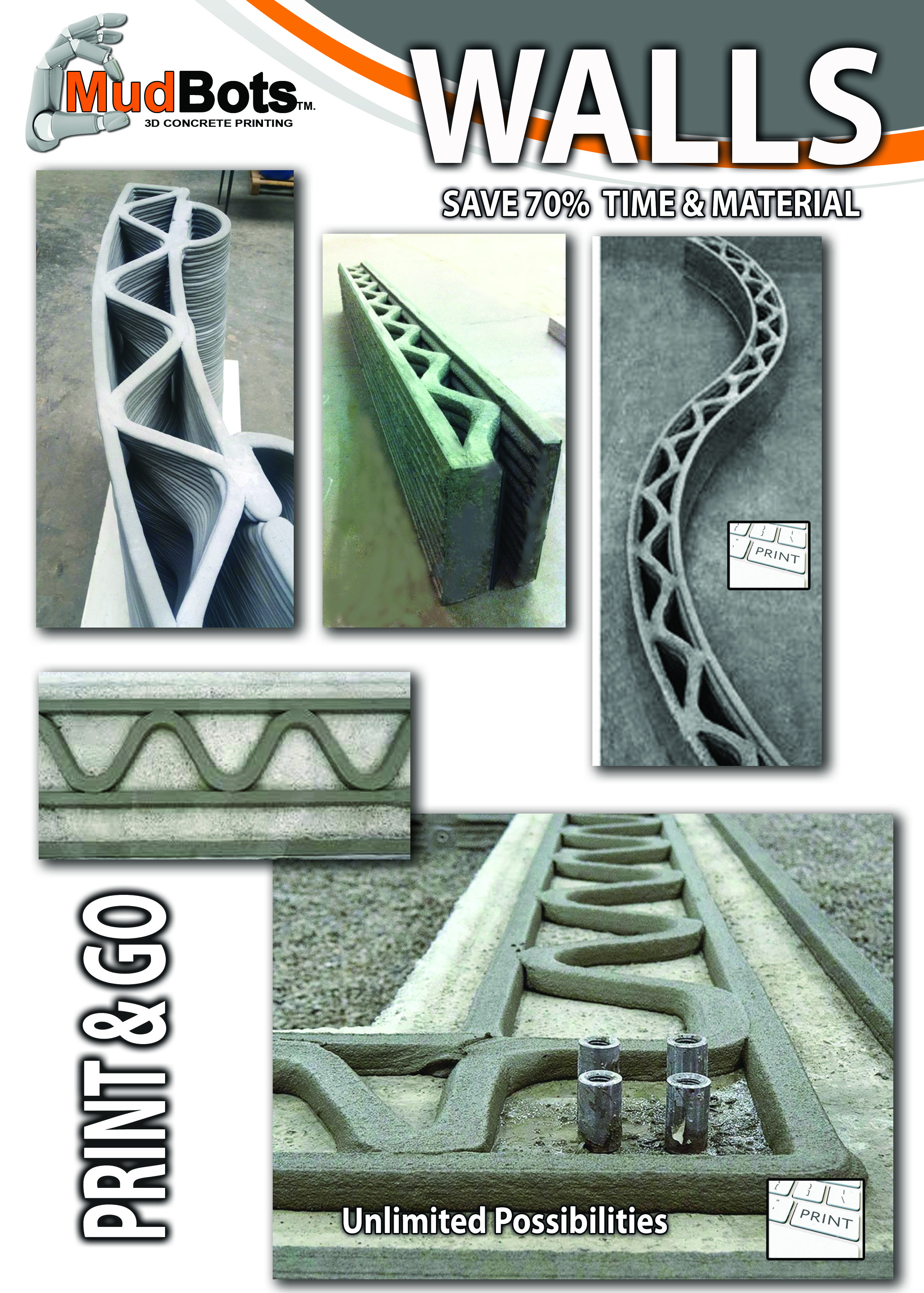 3D Concrete Printer Creations by MudBots